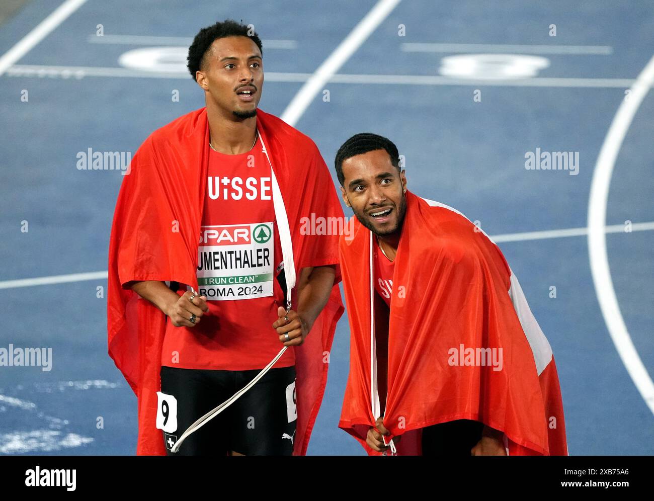Rome, Italy. 10th June, 2024. Timothe Mumenthaler (SUI) (L) is 100m ...