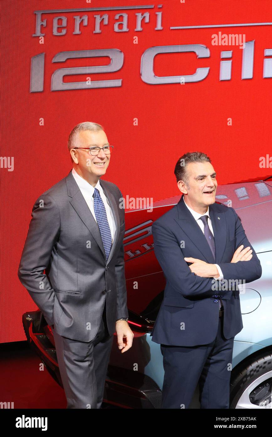 June 11, 2024, Tokyo, Japan - Italian sports car maker Ferrari product ...