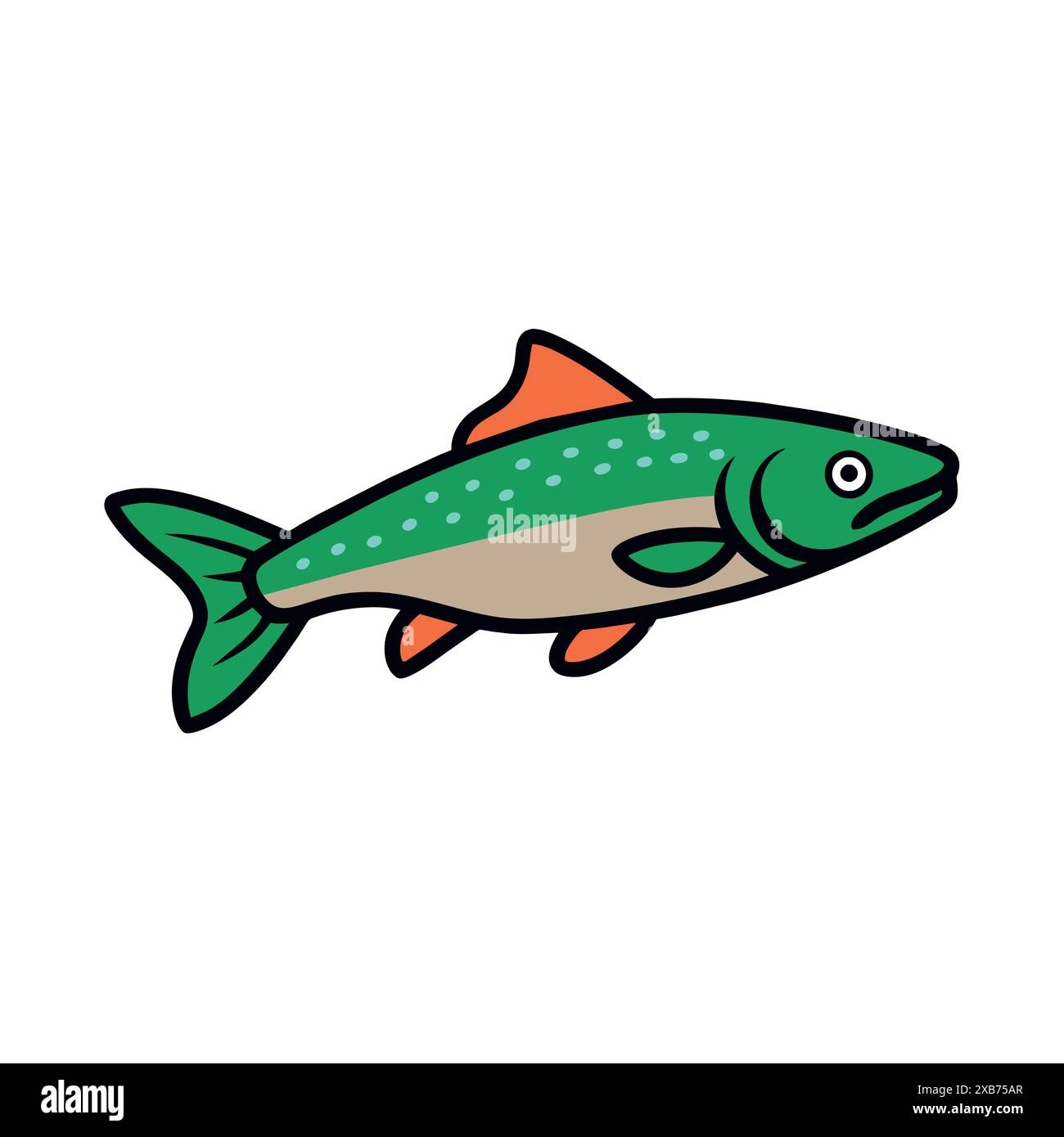 Cartoon illustration brook trout hi-res stock photography and images - Alamy