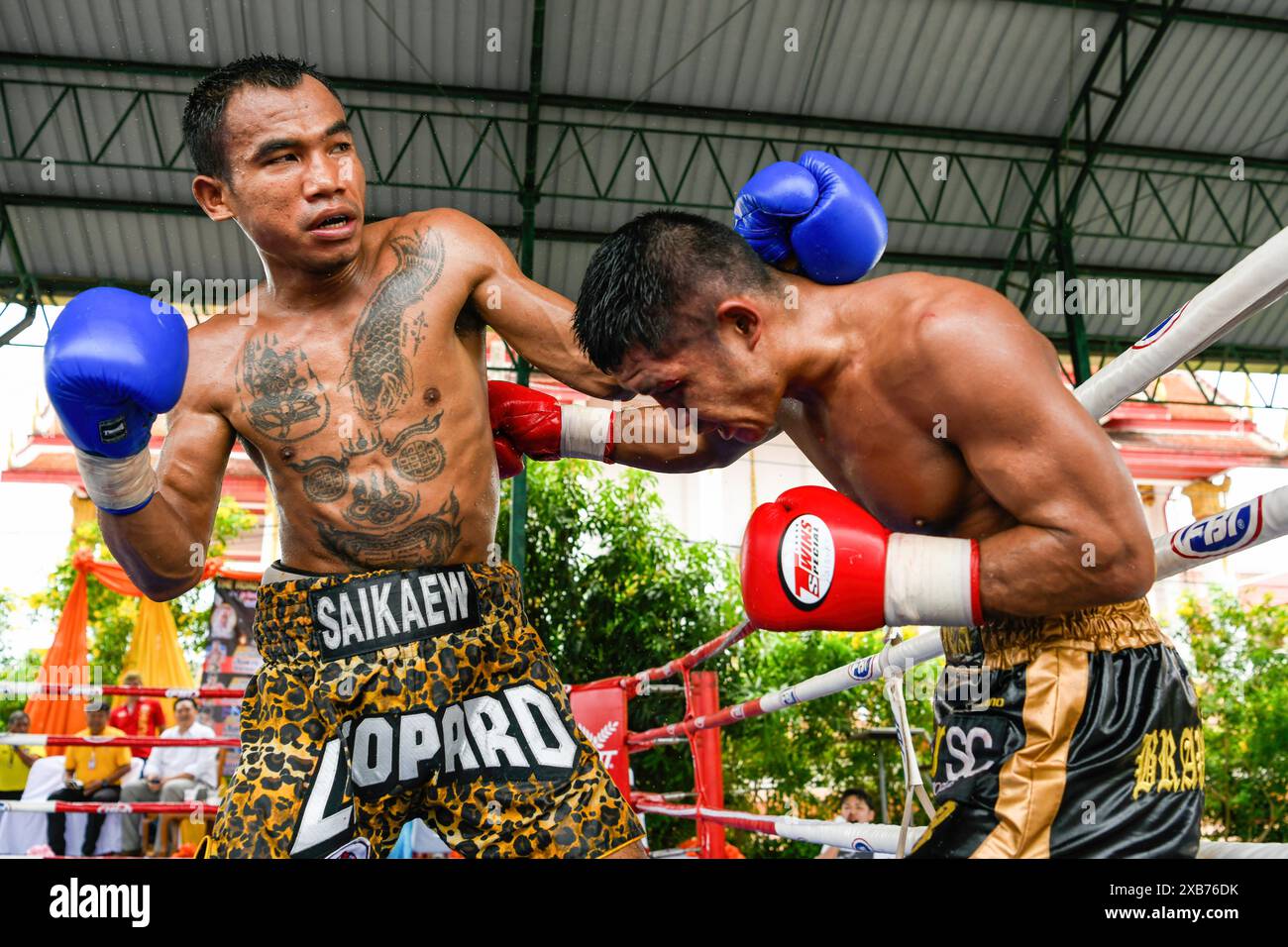 Bangkok, Thailand. 10th June, 2024. Daisuke Sugita (R) and Wira Mikham (L) in action during a ...