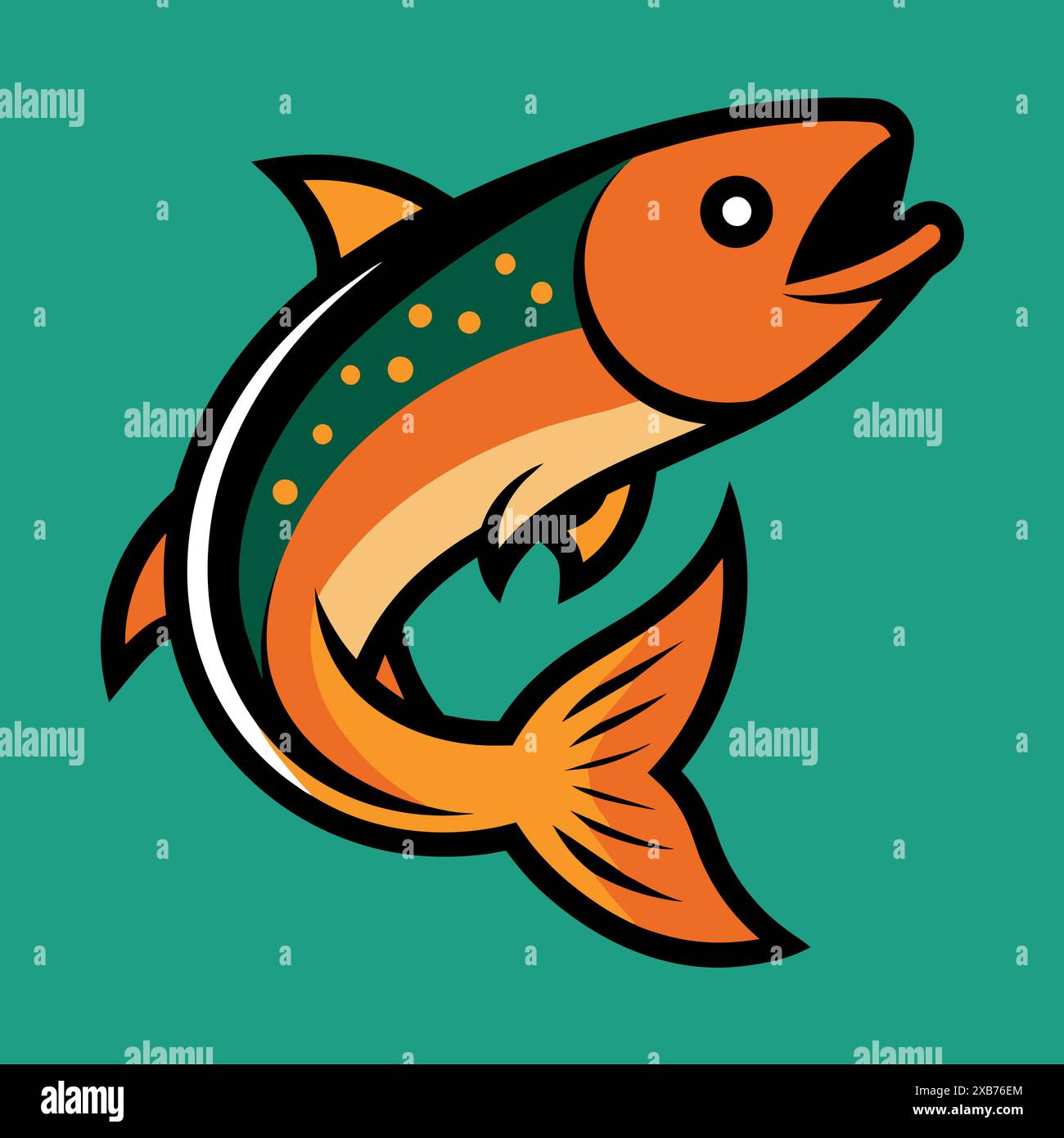 Cartoon illustration brook trout hi-res stock photography and images ...
