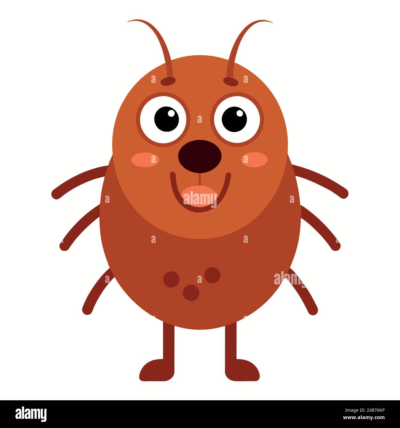 Brown Dog Tick bug smiles icon vector illustration. AI generated image ...