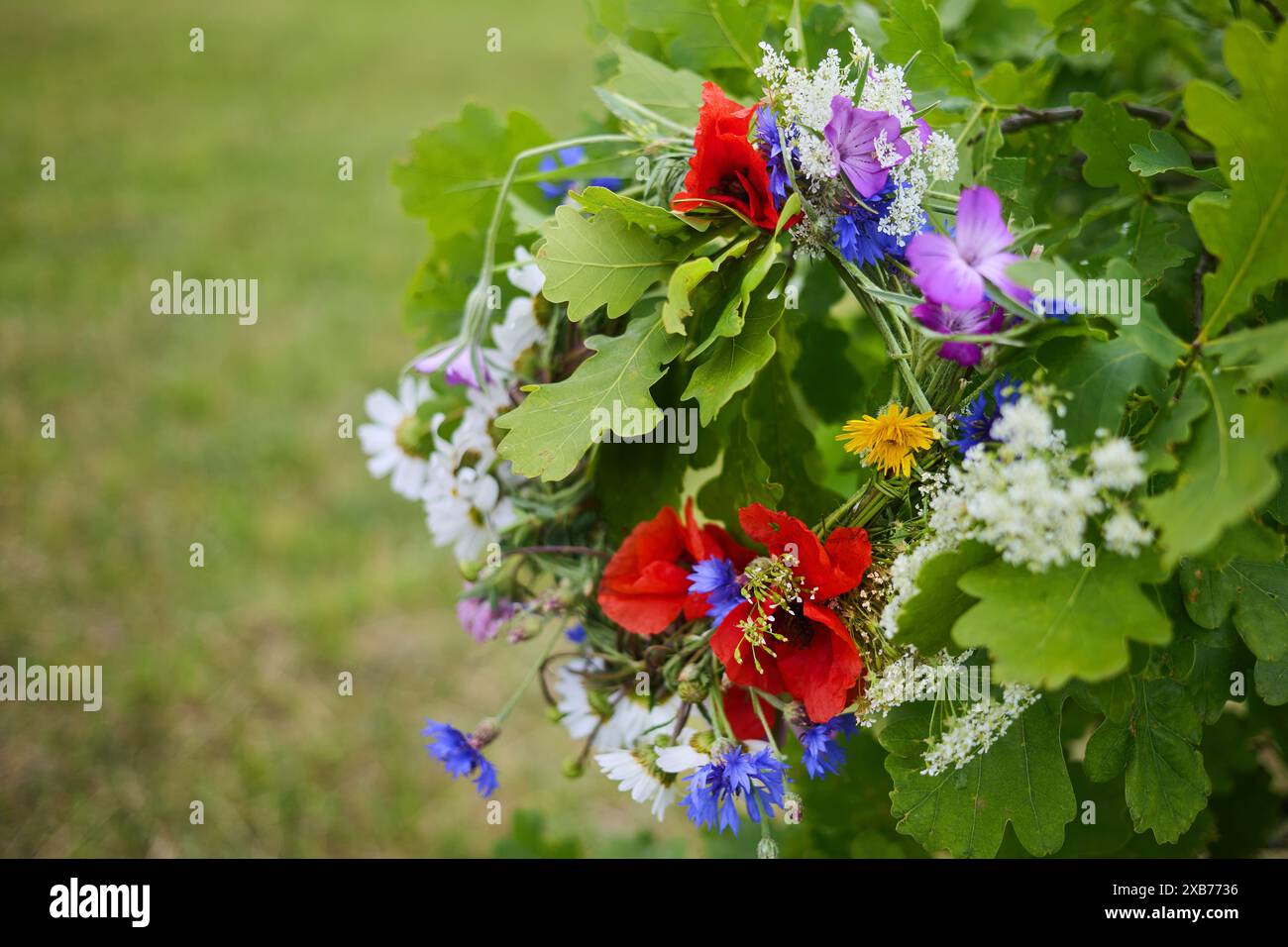 Vibrant Midsummer Floral Wreath. Midsummer, Solstice, day, bouquet ...