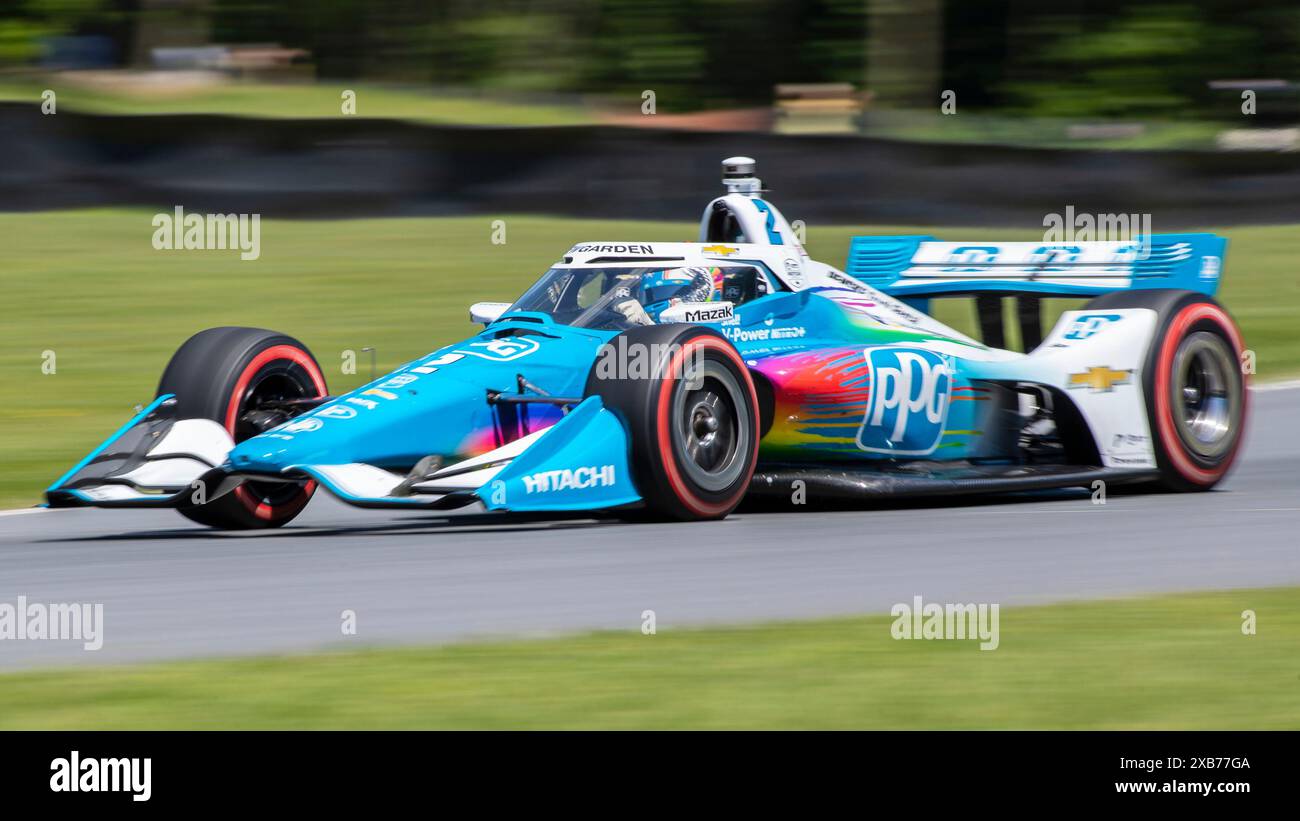 June 09, 2024: IndyCar #2 Josef Newgarden drives his Team Penske PPG ...