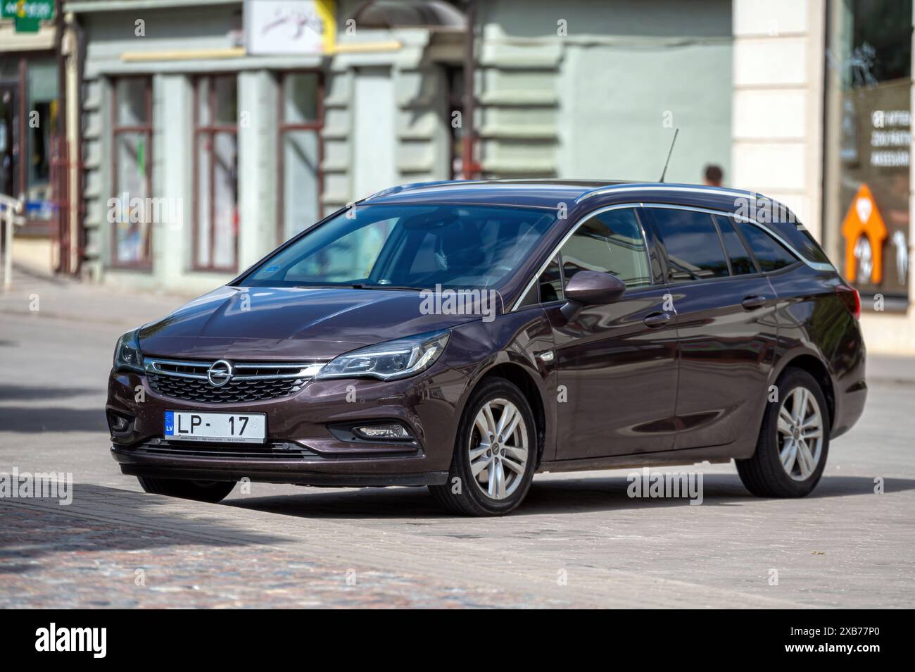 Dobele, Latvia - June 8, 2024: Brown Opel Astra K (B16) Sports Tourer ...