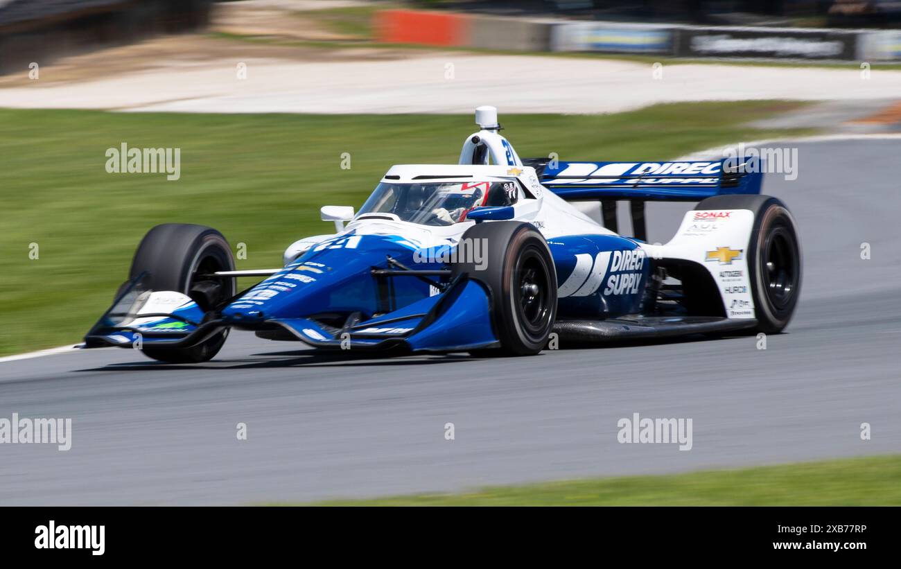 June 09, 2024: IndyCar #21 Rinus VeeKay drives his Ed Carpenter Racing Direct Supply car during ...