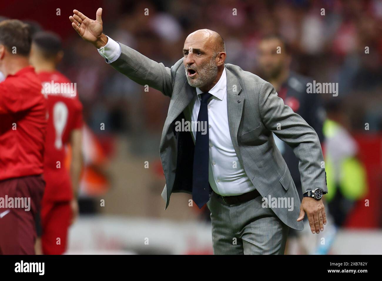 Coach Michal Probierz of Poland during the International Friendly ...