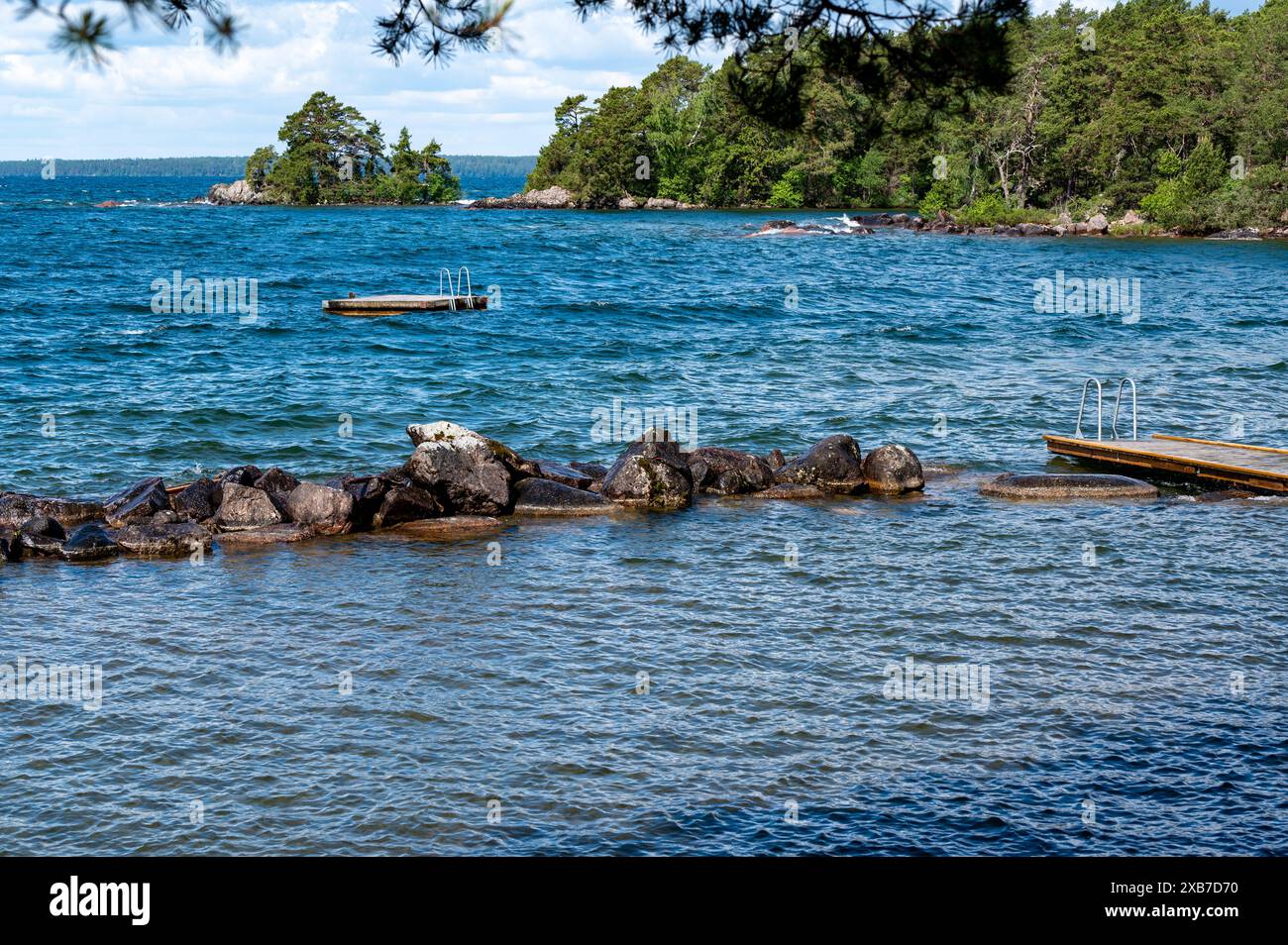 Lakeside bathing jetty sky hi-res stock photography and images - Alamy