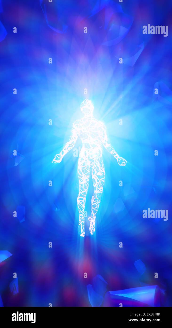 3d illustration of self-awareness as a super-entity containing infinite ...