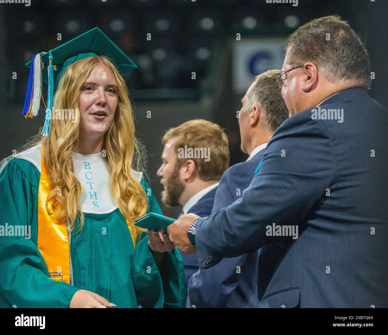 Trenton, United States. 10th June, 2024. Graduates receive their ...
