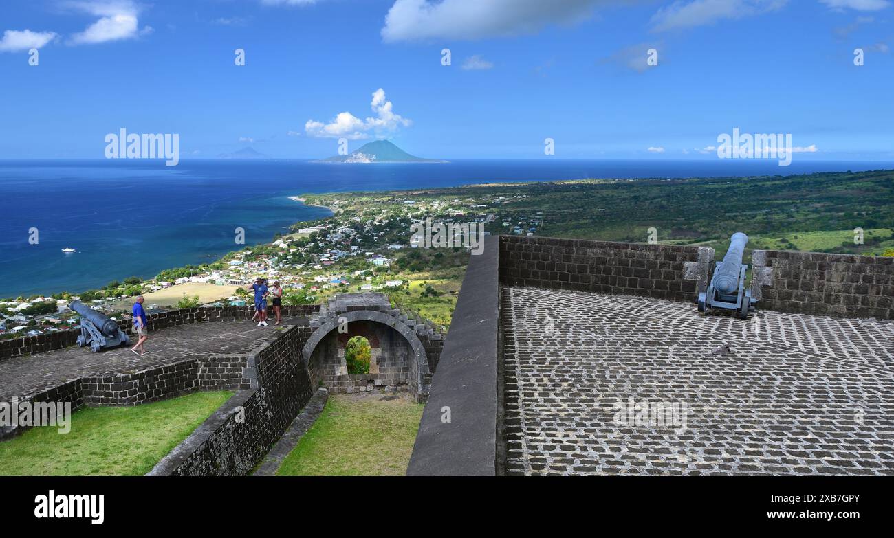 Brimstone Hill Fortress, St Kitts - 31st January 2024:Tourists viwing ...