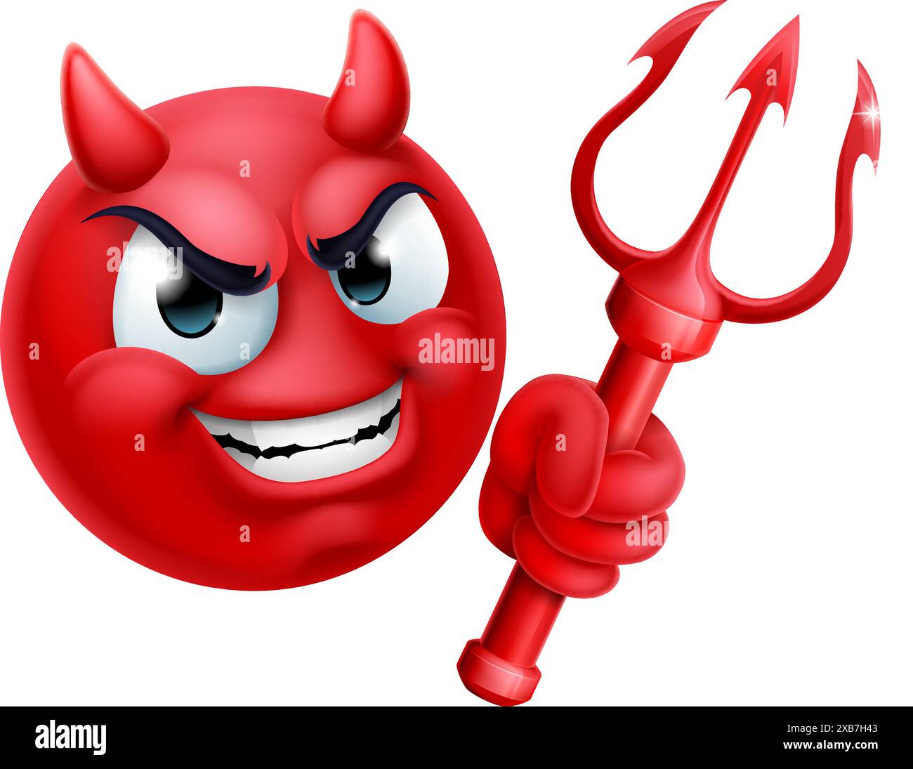 Devil Emoji Emoticon Man Face Cartoon Icon Mascot Stock Vector Image ...
