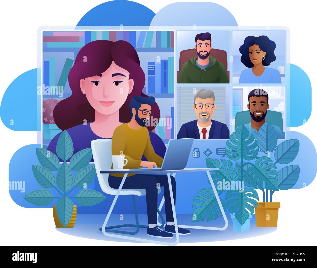 Video call presentation student Stock Vector Images - Alamy