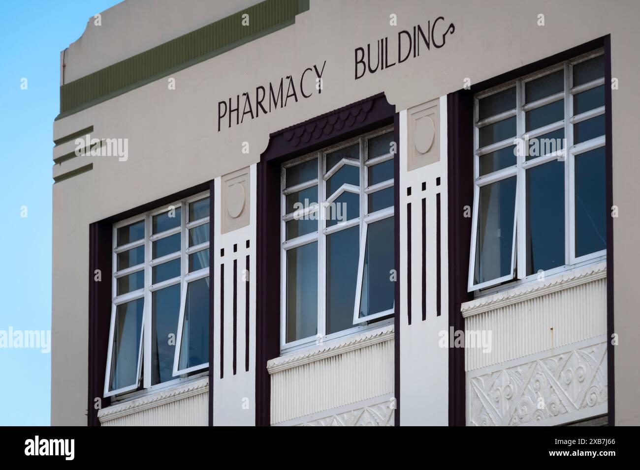 Art Deco Pharmacy Building, Wellington, North Island, New Zealand Stock ...