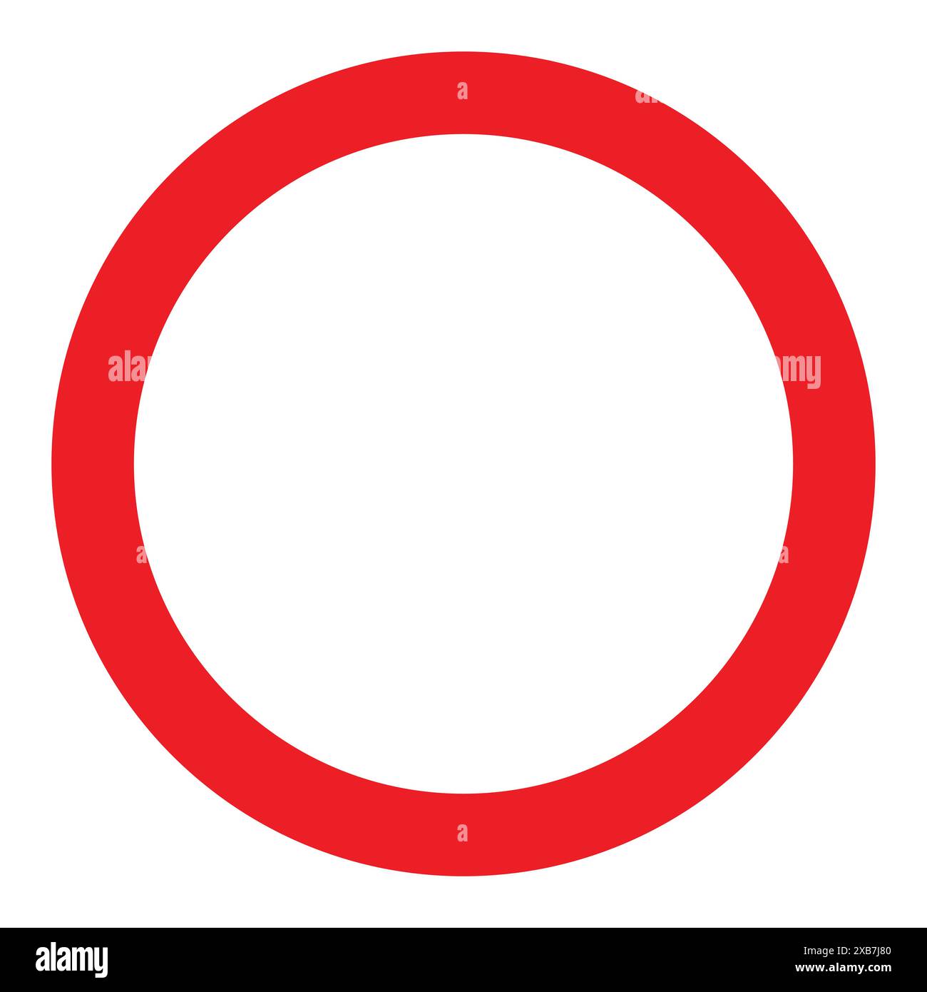 Prohibitory Traffic Sign Road Closed Empty Red Circle Symbol Isolated On White Stock Vector