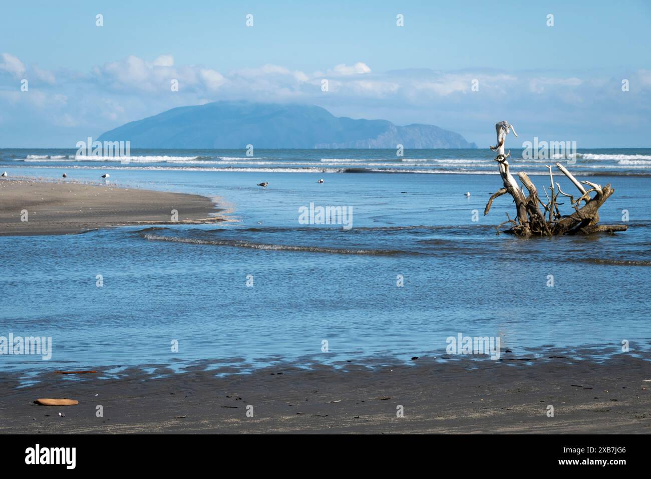 Waikawa Stream estuary, Waikawa Beach, Horowhenua, North Island, New ...