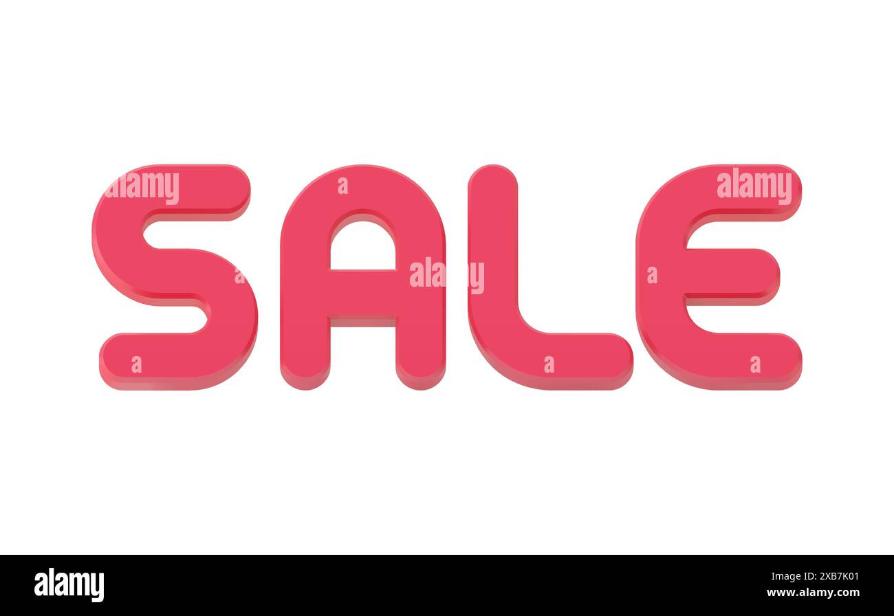 3d illustration sale word banner on white background. Volumetric ...