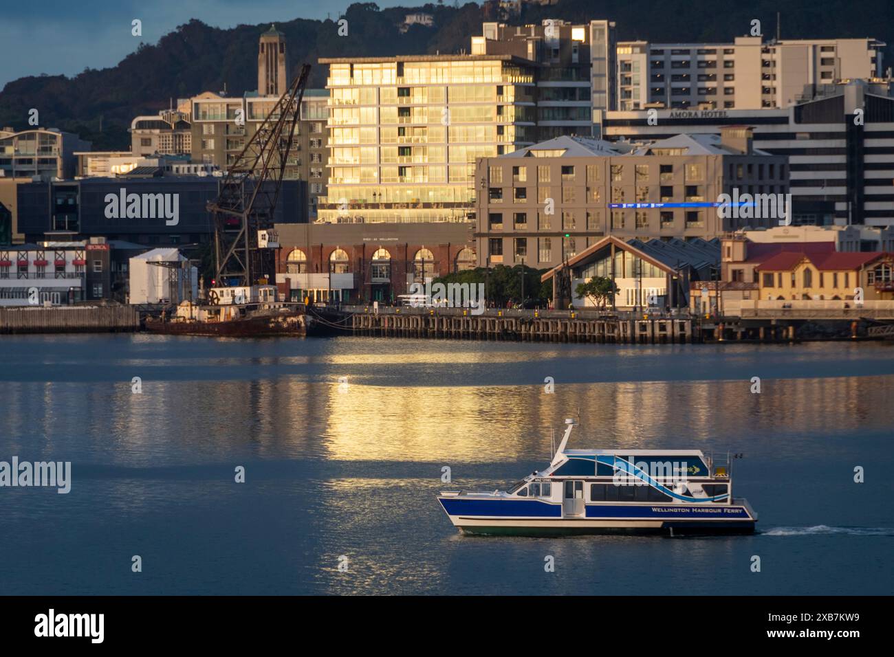 East West Ferry leaving harbour, Wellington, North Island, New Zealand ...