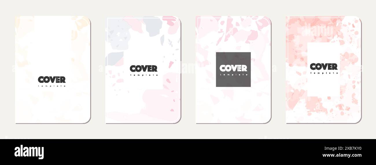 Note book cover design. Terrazzo abstract background made of natural ...