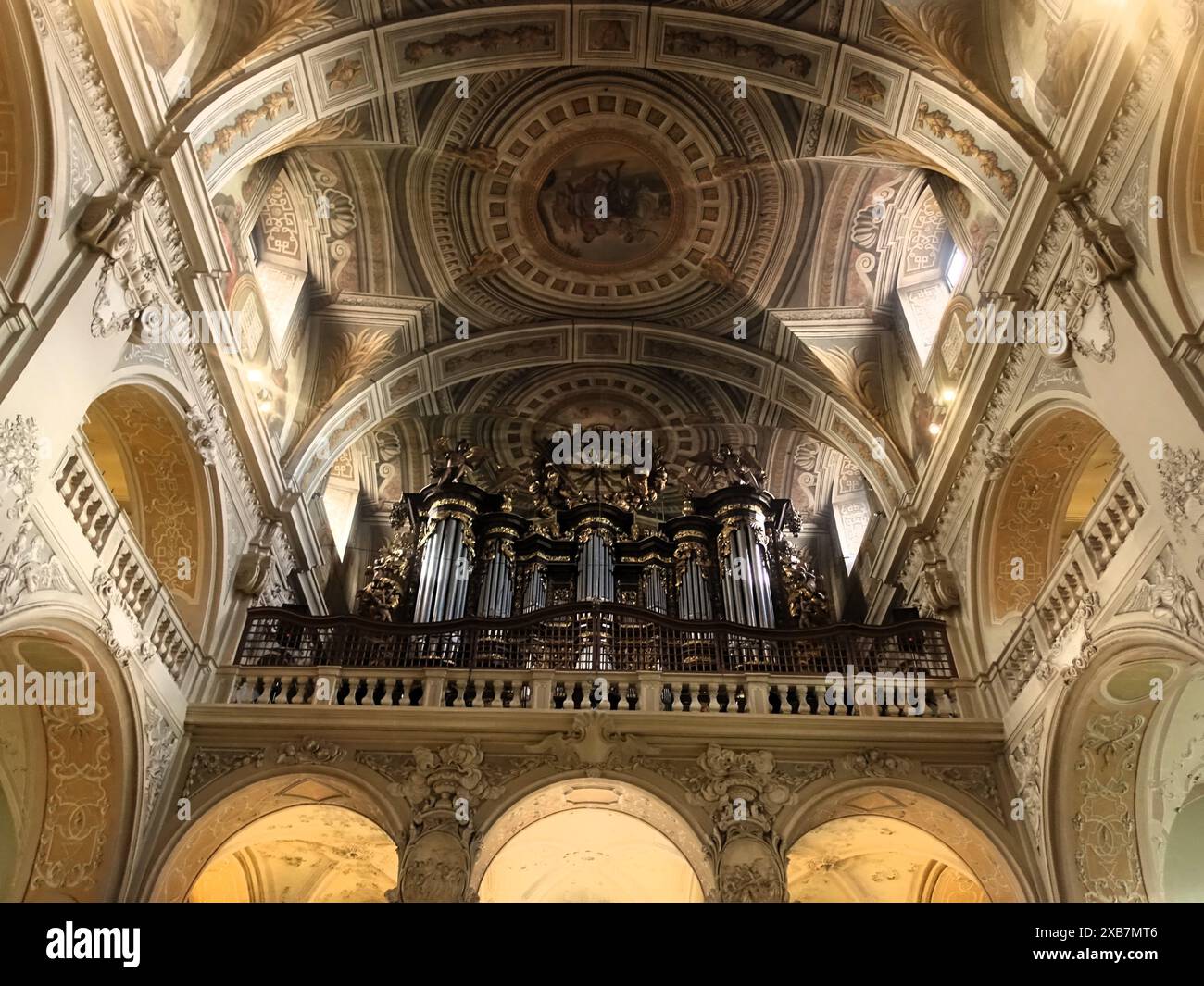 An Interior of vintage church featuring ornate columns and arches Stock ...