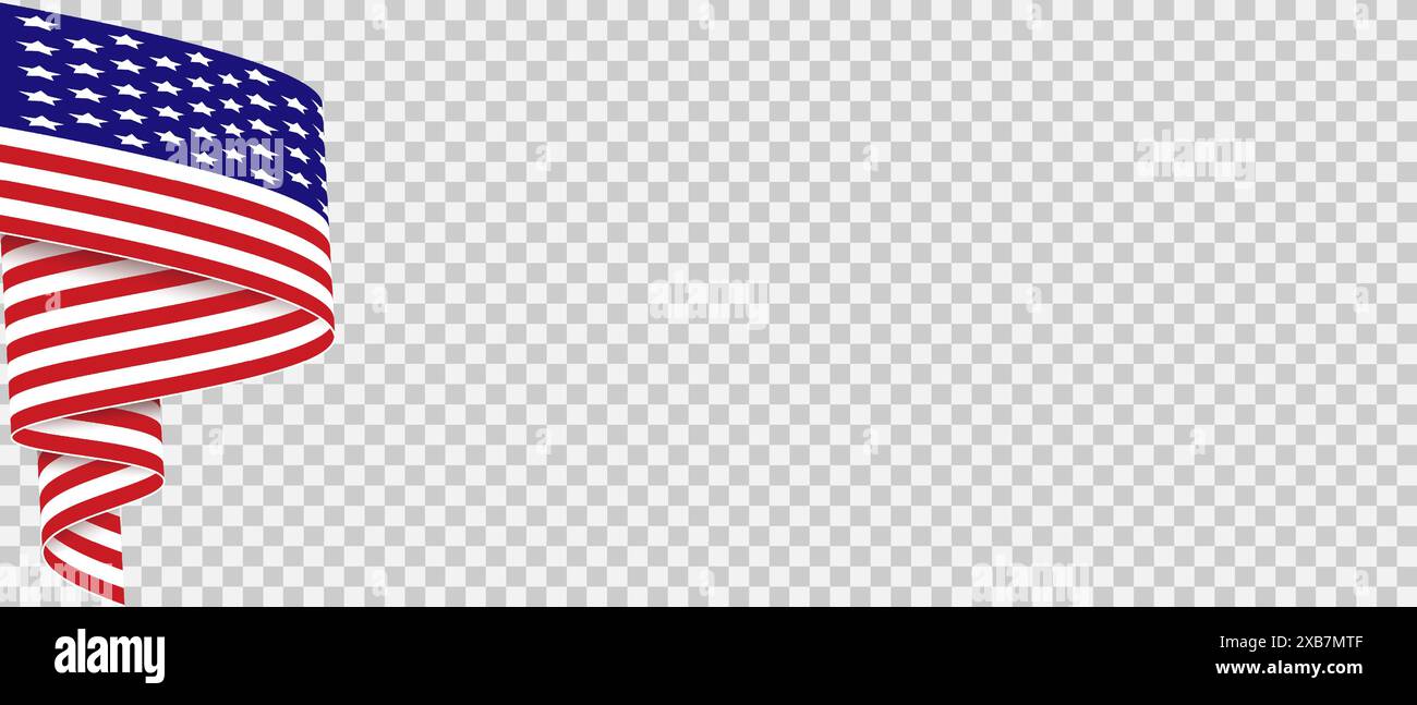 American flag on a transparent background. Banner for Independence Day ...
