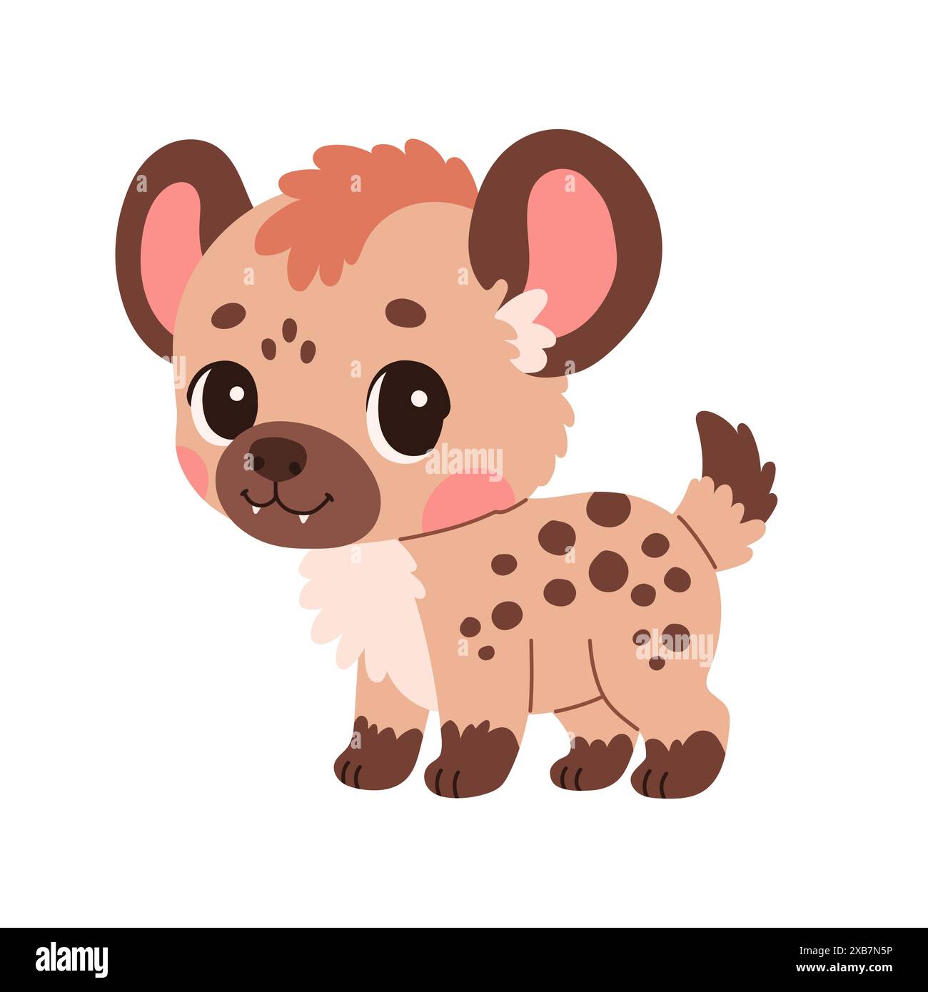 Cute cartoon hyena childish vector illustration in flat style. For ...