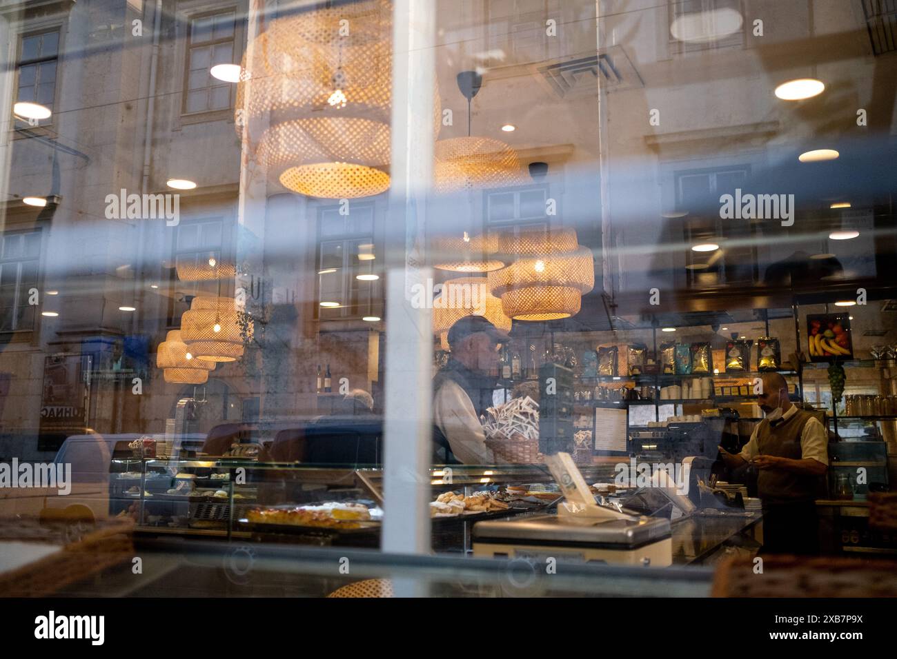 Interior of a bakery in Lisbon, the capital of Portugal, on 29 April ...