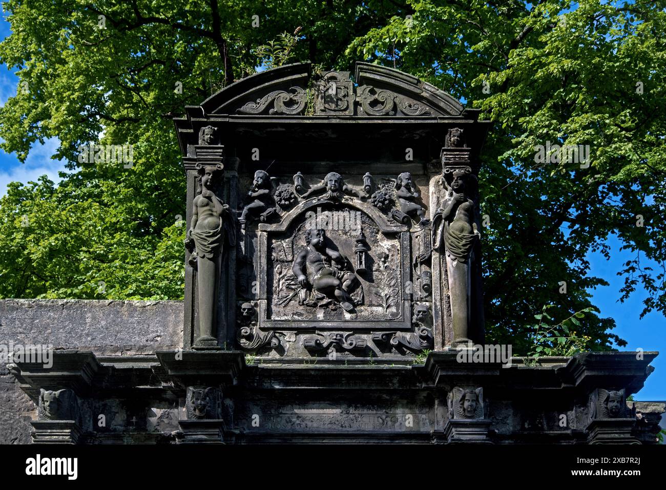 Detail from the 17th century monument in Greyfriars Kirkyard to Sir ...