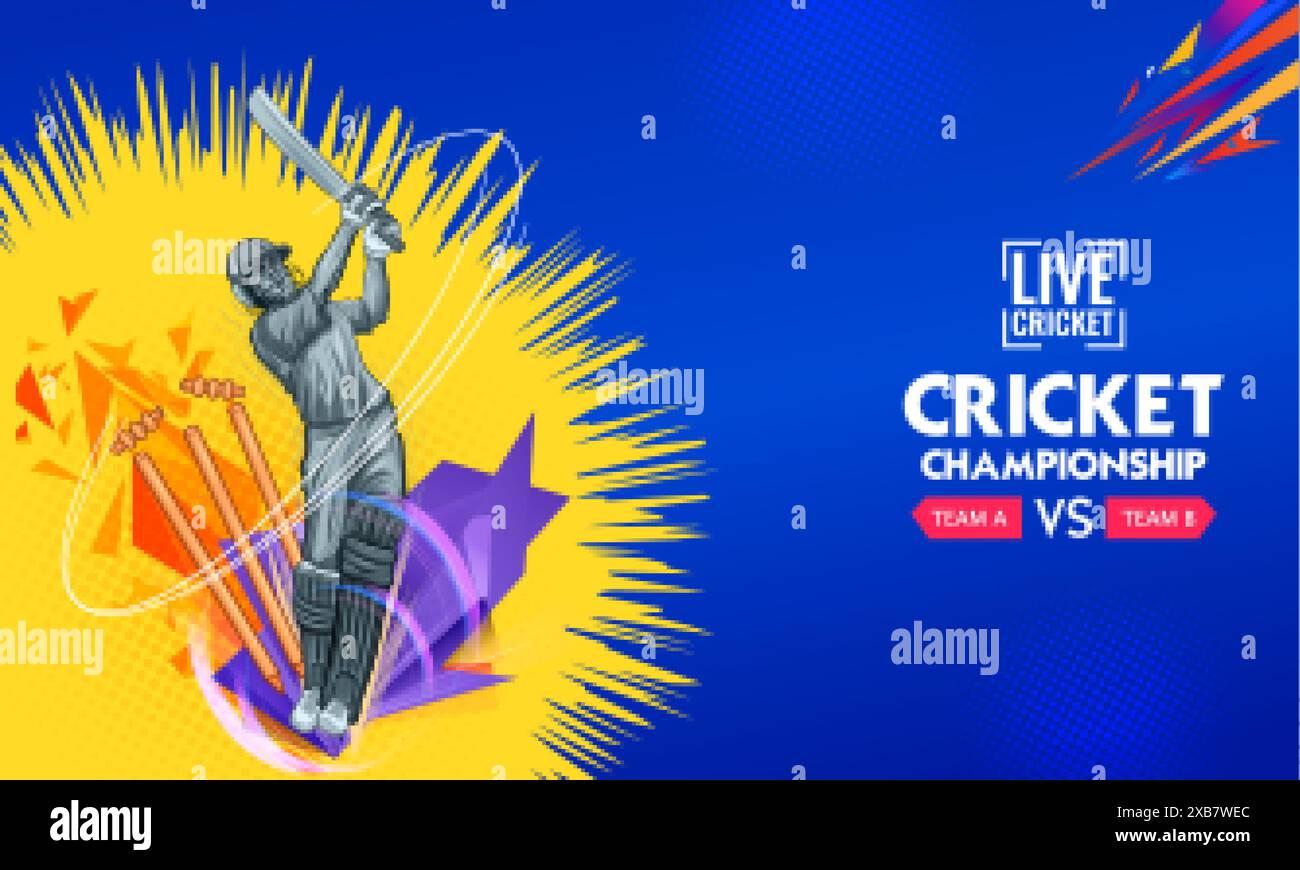 batsman playing cricket championship sports 2024 Stock Vector Image ...