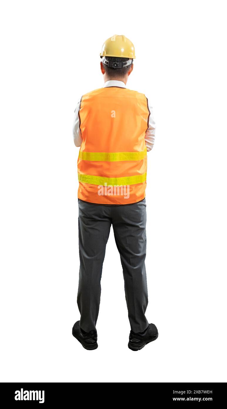 Asian engineer or technician full body length wear safety helmet and ...