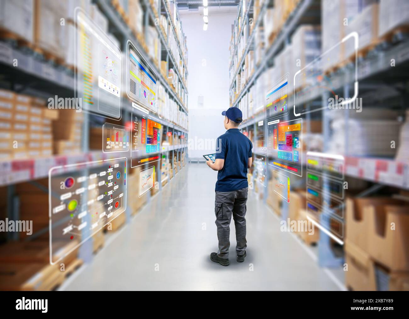 Industrial engineer tablet in container hi-res stock photography and ...