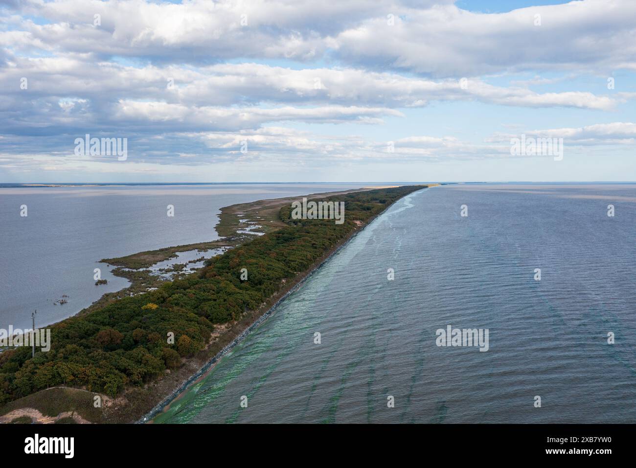 An aerial view of Xingkai Lake scenery in Jixi City, China Stock Photo ...