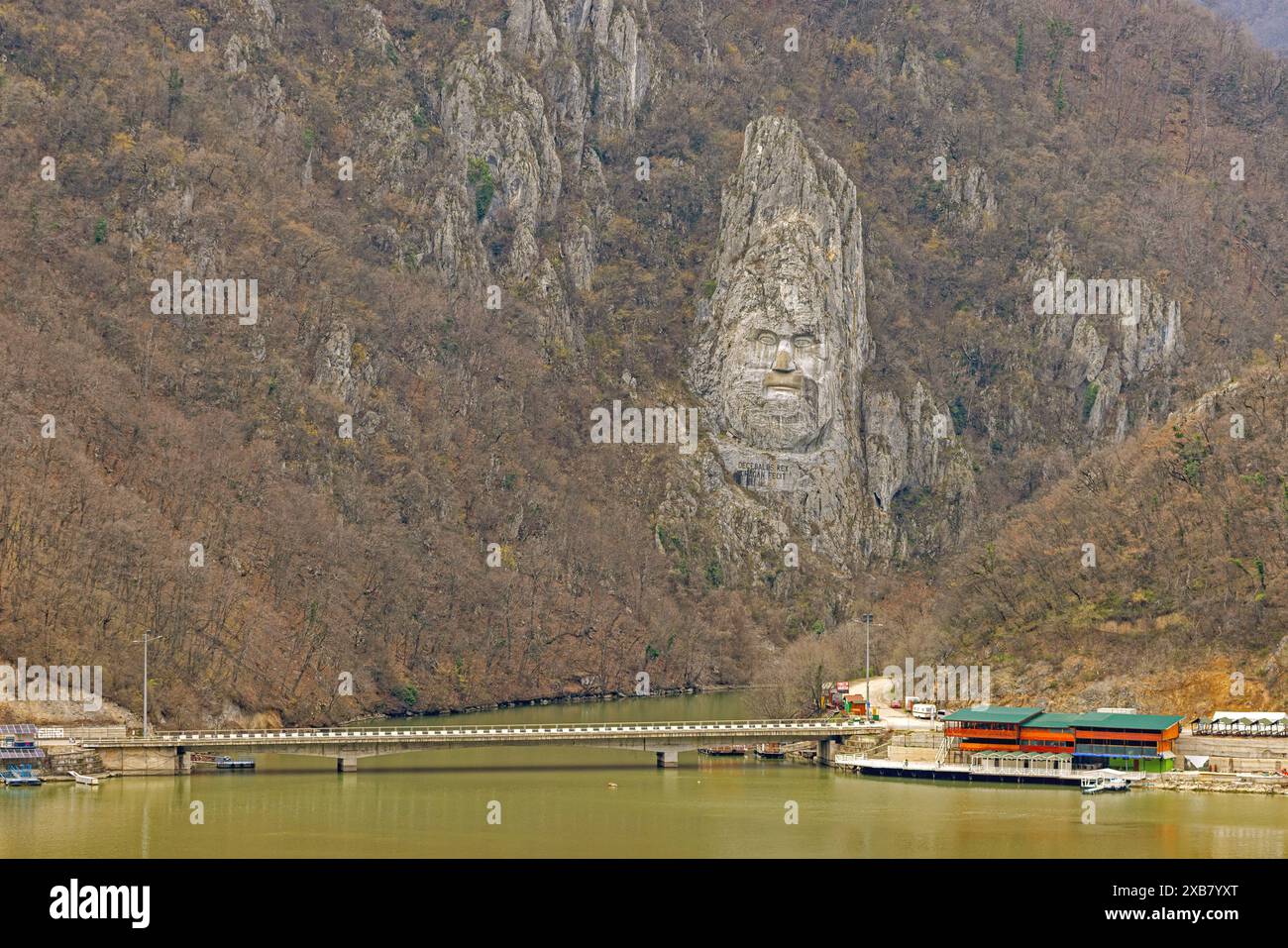 Dubova, Romania - March 14, 2024: Rock Sculpture of Decebalus Last King ...