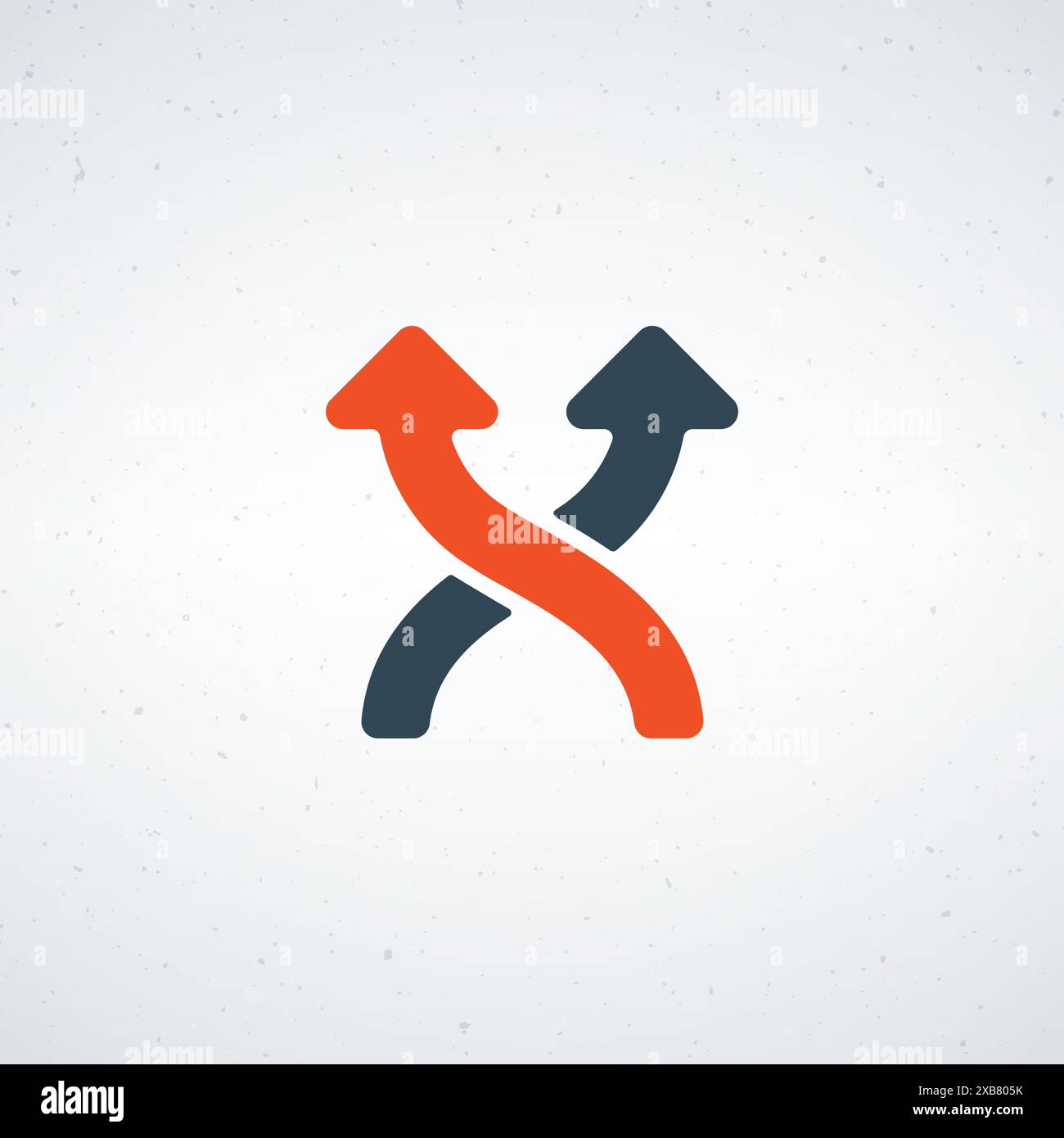 Two crossed arrows up, upward linear arrows. strategy direction. Stock ...