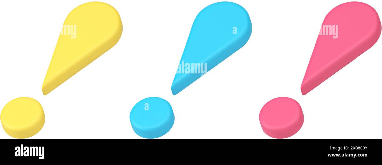 3d pink exclamation point isolated Stock Vector Images - Alamy