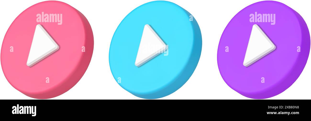 Digital player button start technology multimedia device 3d icon set ...