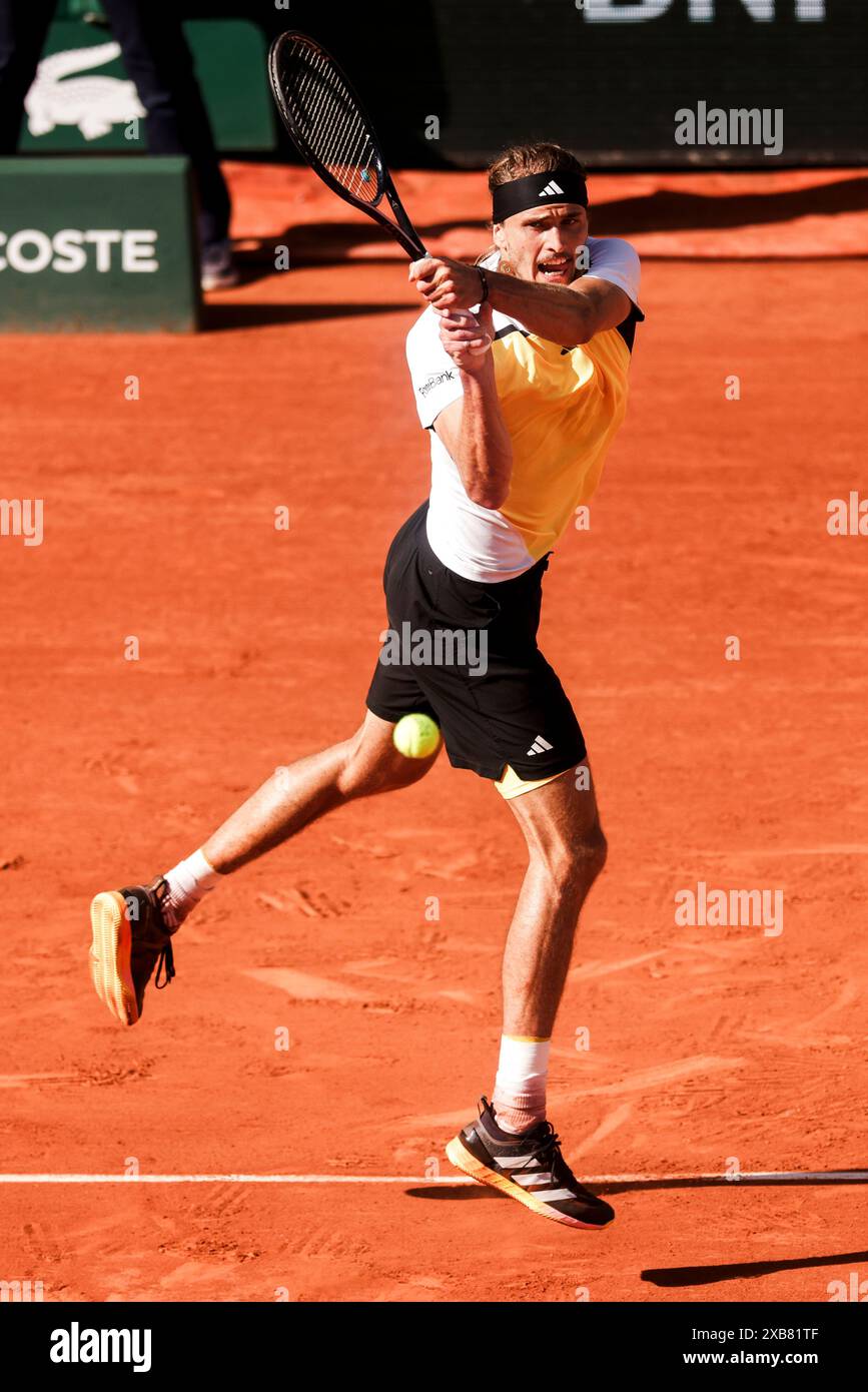 Tennis player Alexander Zverev from Germany is in action during the men ...