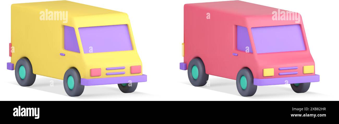 Truck van cargo transportation automobile courier logistic delivery 3d ...