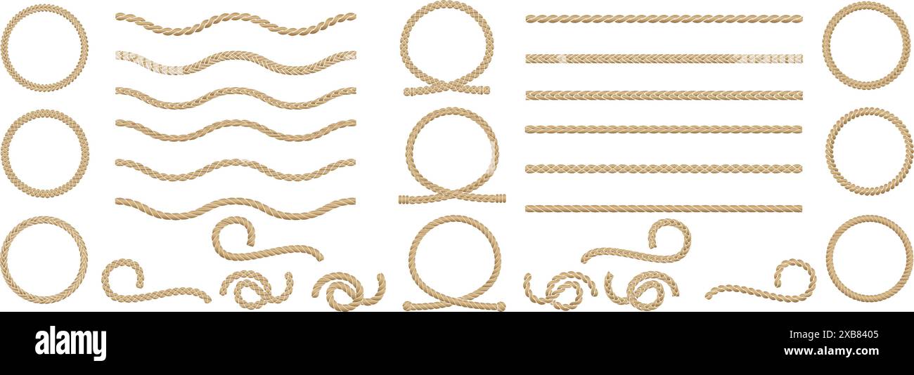 Old rope shapes set Stock Vector Image & Art - Alamy