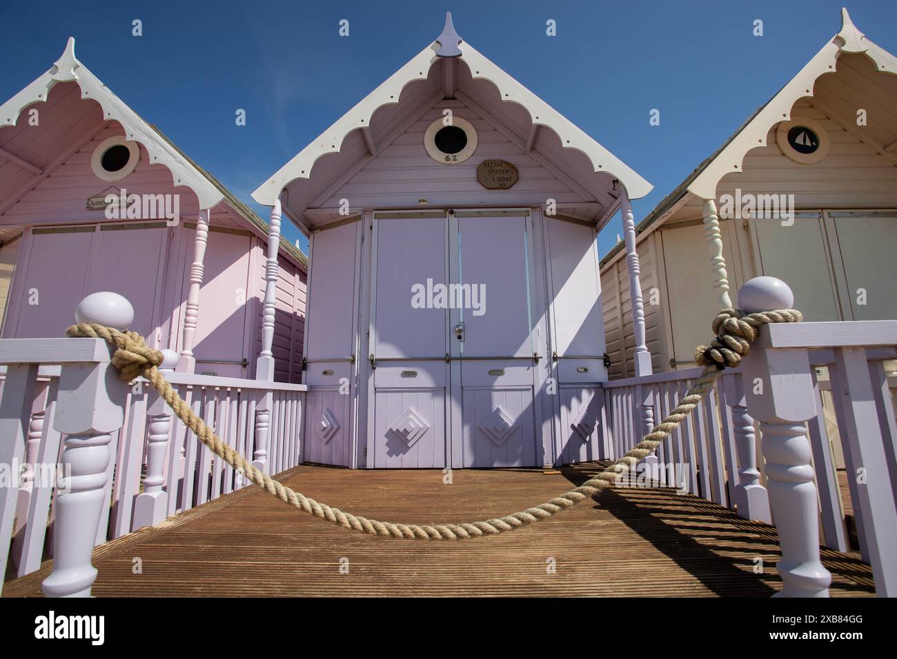 Beach Huts at West Mersea in Essex UK Stock Photo - Alamy
