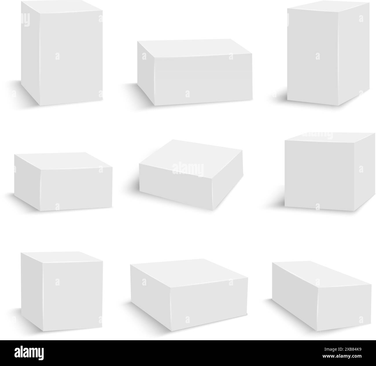 White cardboard box set Stock Vector Image & Art - Alamy