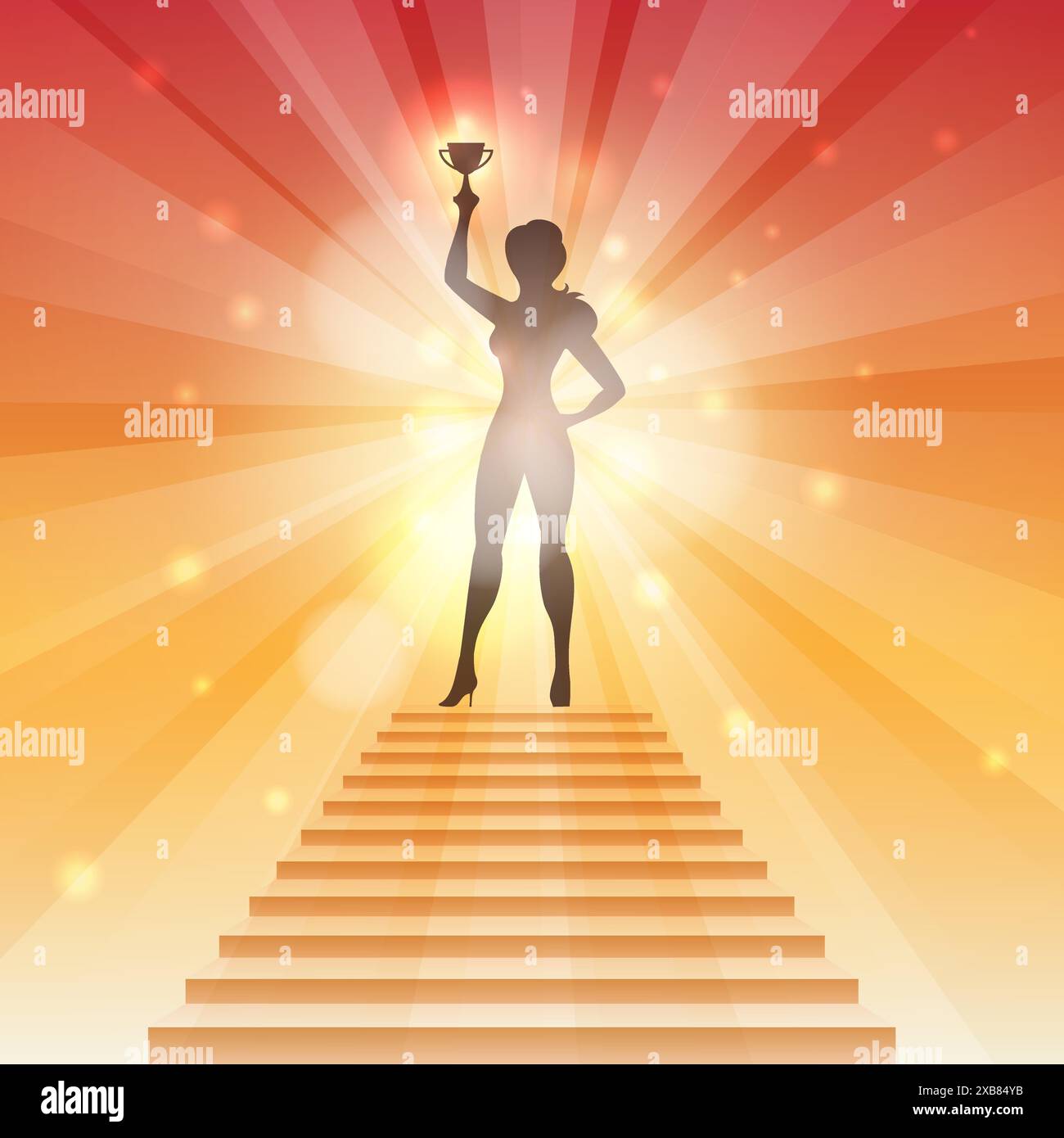 Female silhouette with trophy cup Stock Vector Image & Art - Alamy
