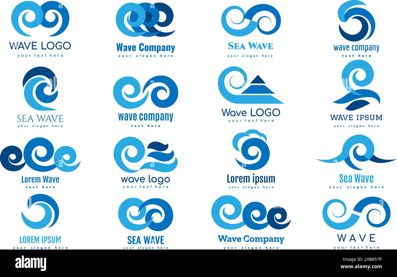 Wave logo set Stock Vector Image & Art - Alamy