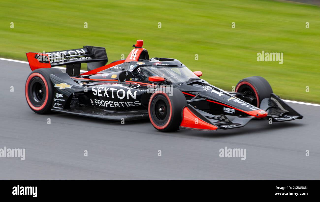 June 09, 2024: IndyCar #14 Santino Ferrucci drives his A.J. Foyt ...