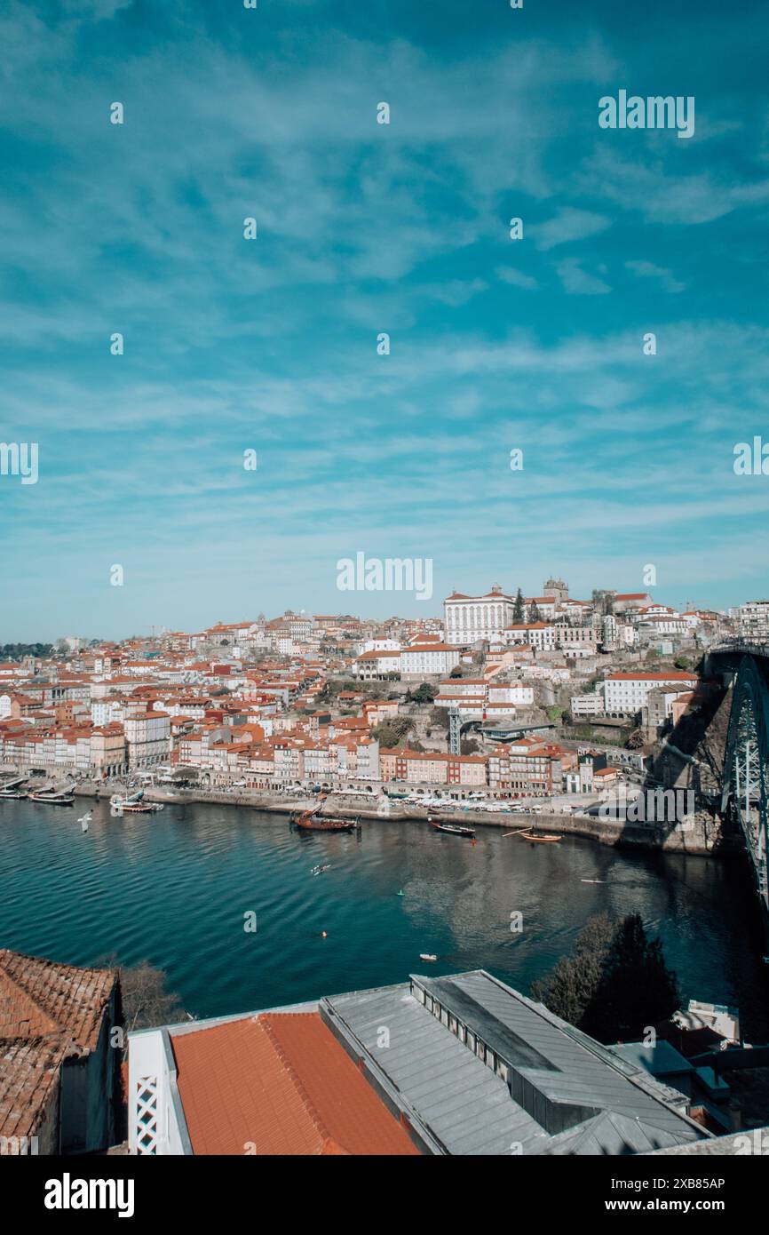 Cityscape viewed from bridge, overlooking rooftops Stock Photo - Alamy