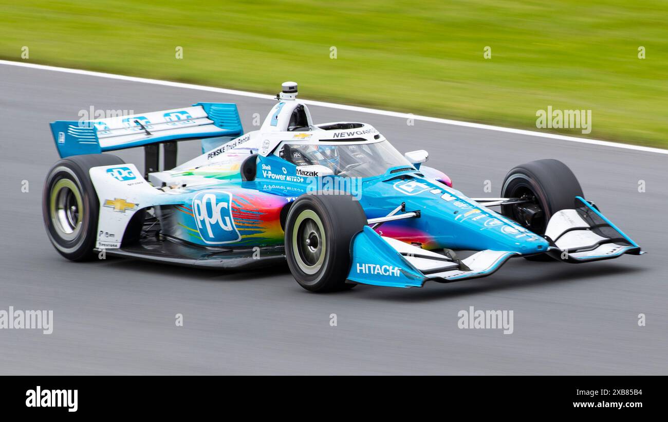 June 09, 2024: IndyCar #2 Josef Newgarden drives his Team Penske PPG ...