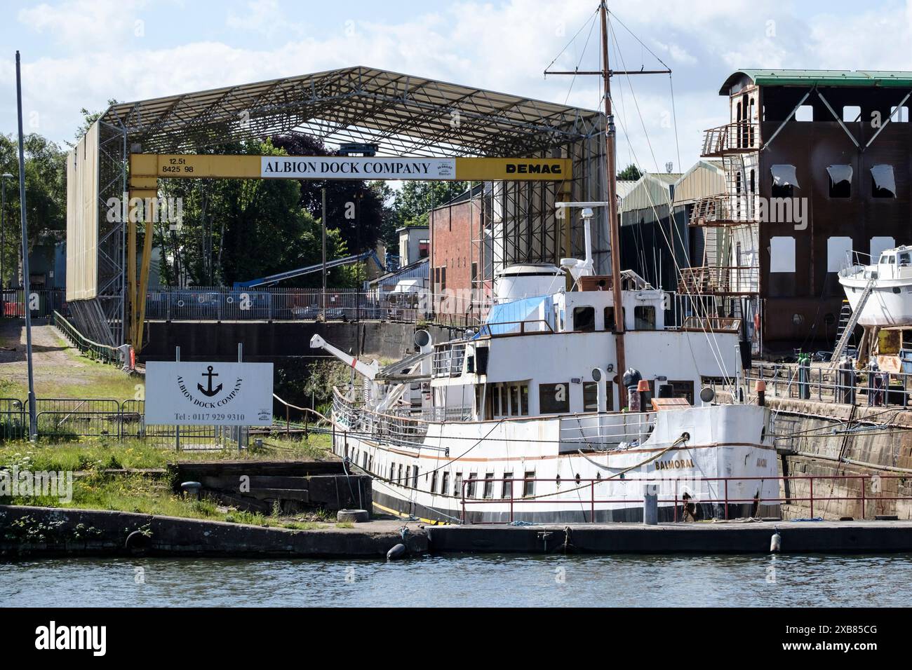 Steam ship Balmoral in the albion Dock company Dry dock on Bristol ...