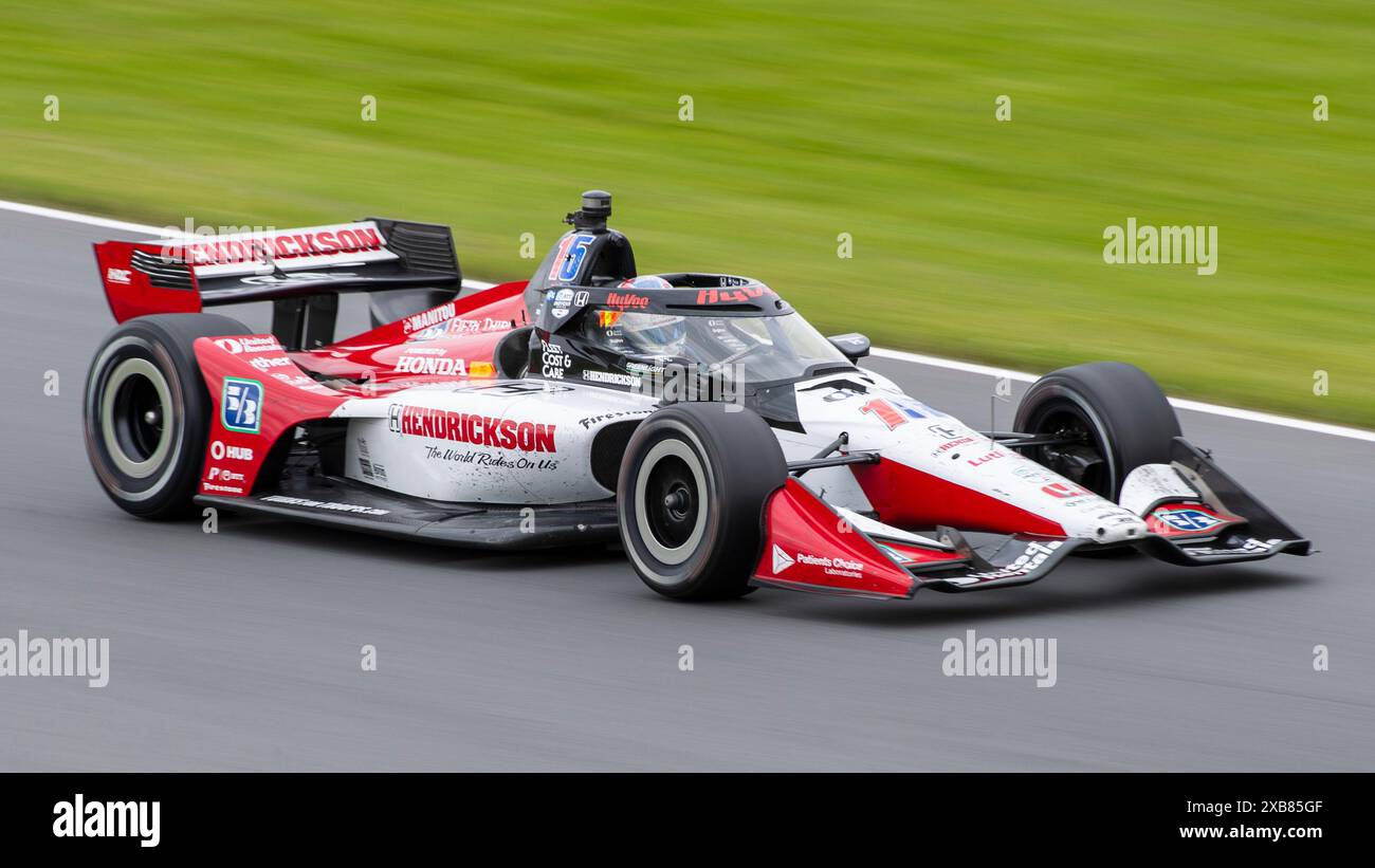 June 09, 2024: IndyCar #15 Graham Rahal drives his Rahal Letterman ...