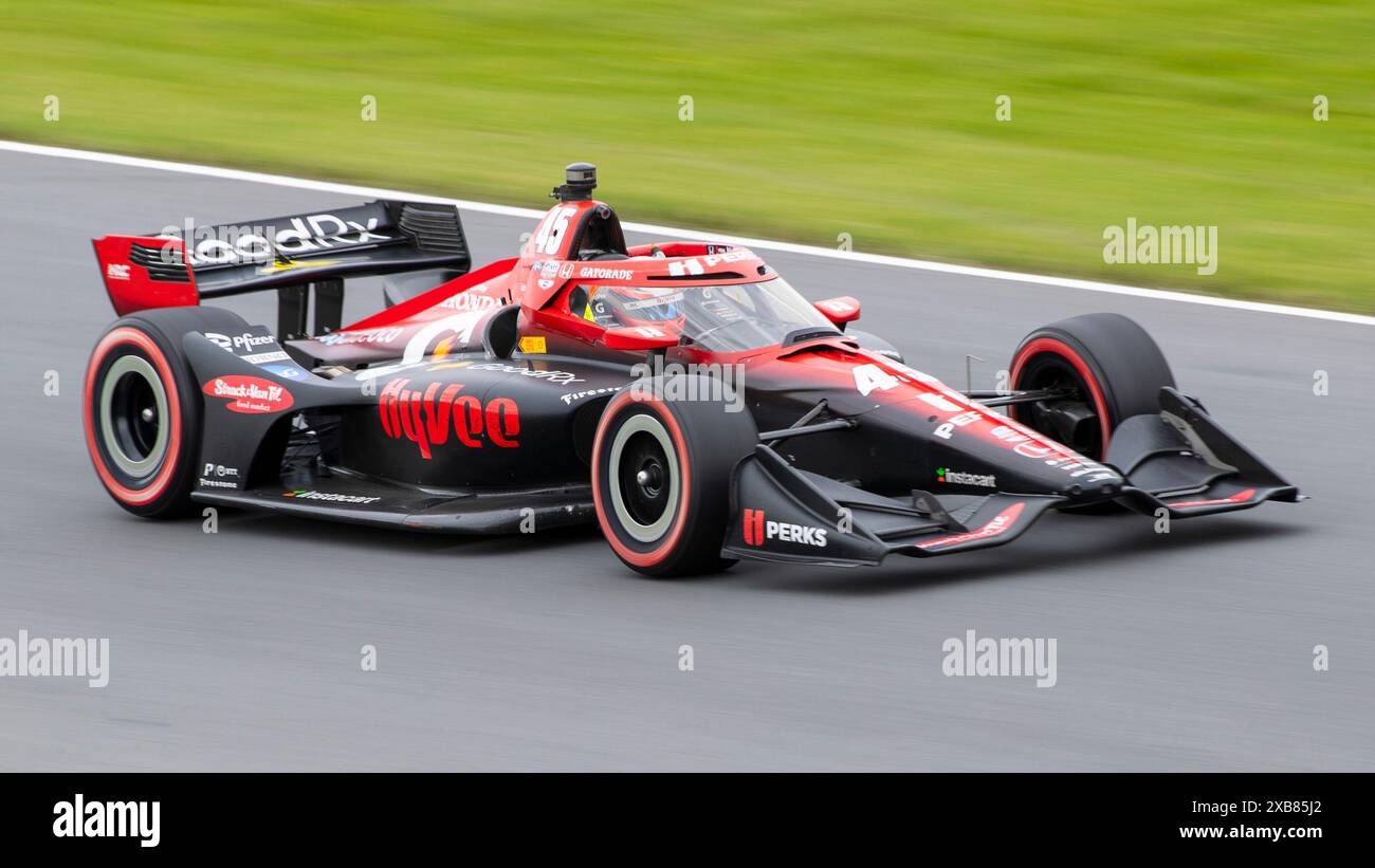 June 09, 2024: IndyCar #45 Christian Lundgaard drives his Rahal ...