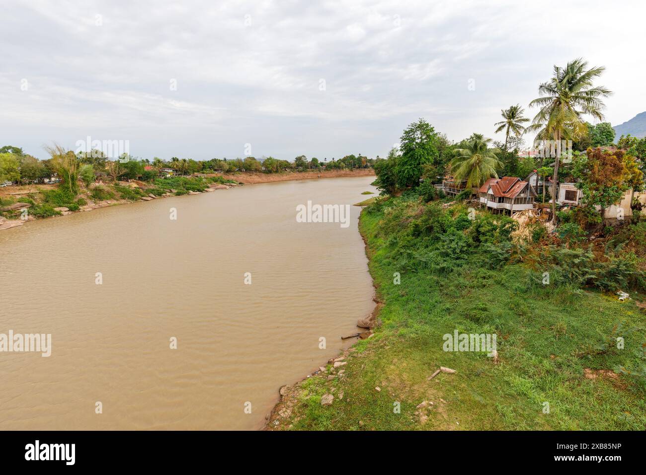 Houses in the Xe Don River, Pakse, Laos Stock Photo - Alamy